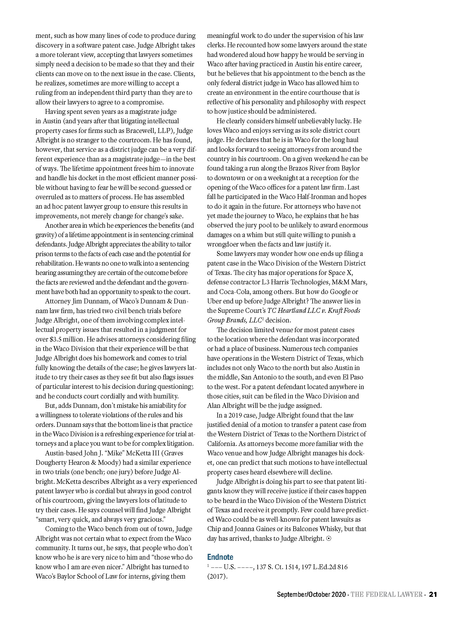 Alan D Albright, U.S. District Judge, Western District of Texas, Waco ...